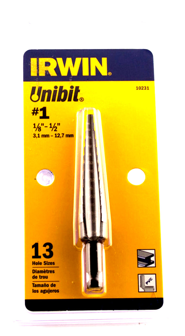 #1 Unibit Step Drills 1/8"-1/2" Step Drill Bit – Elimadent Anson PDR